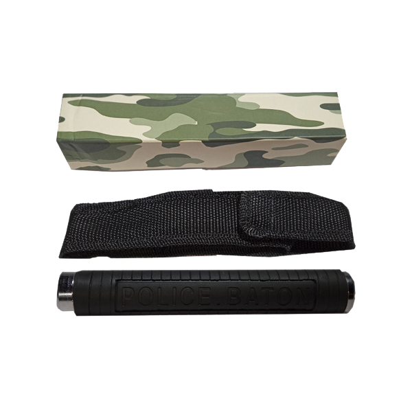 Tambo para defensa personal en acero niquelado, plegable (retractiles)